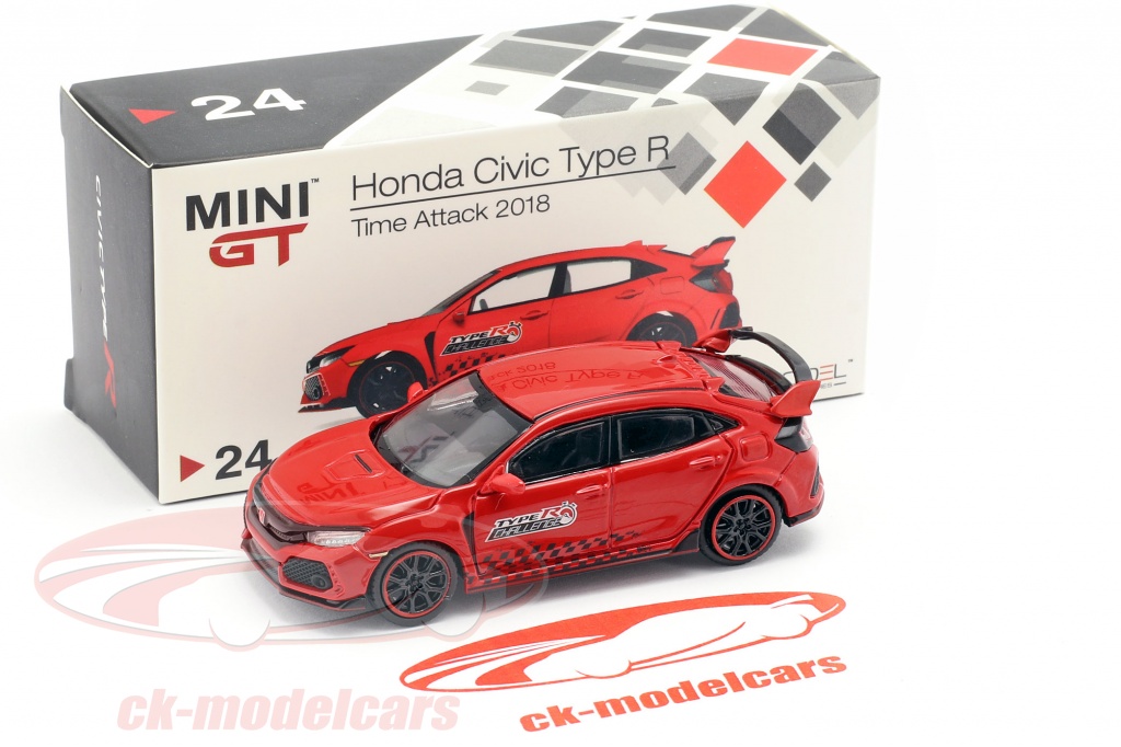 True Scale 1:64 Honda Civic Type R (FK8) LHD Time Attack 2018 赤 ...