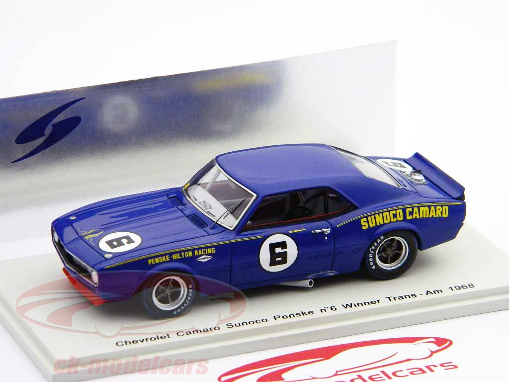 Spark 1:43 Gagnant N° 6 Sunoco Chevrolet Camaro Trans-Am 1968 S2601 ...