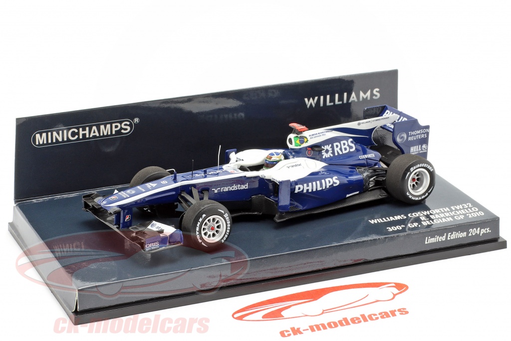 Minichamps 1:43 Rubens Barrichello Williams FW32 #9 300th F1 GP Spa ...