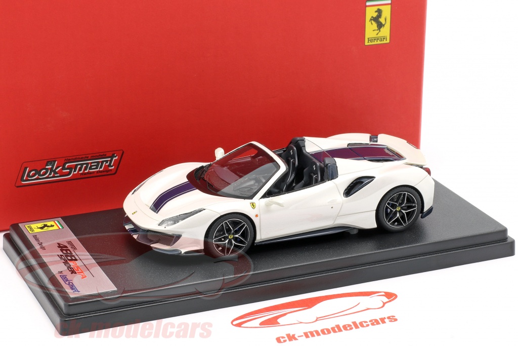 LookSmart 1:43 Ferrari 488 Pista Spider year 2018 italia white LS496A ...