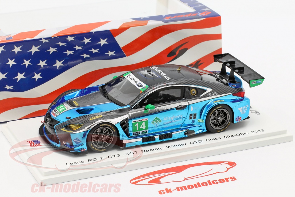 Spark 1:43 Lexus RC F GT3 #14 Winner GTD Class Mid-Ohio 2018 Marcelli ...