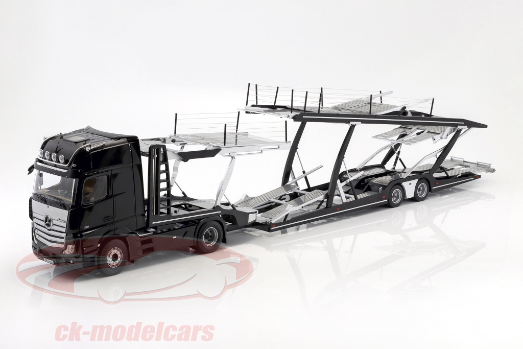 NZG 1:18 Set Mercedes-Benz Actros with Lohr car transporter black ...