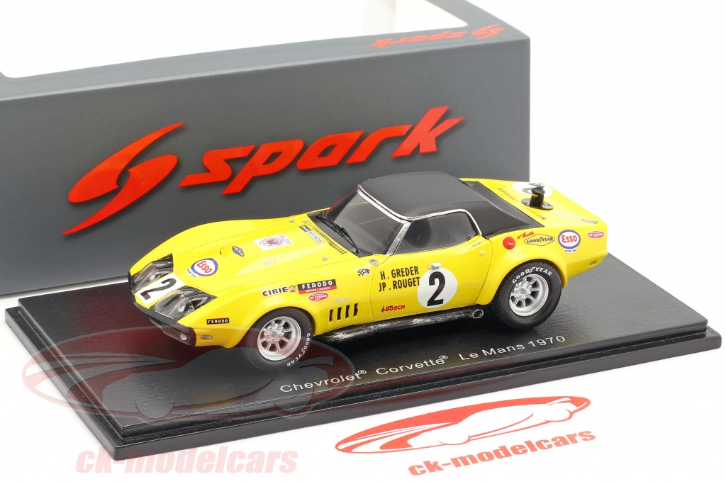 Spark 1:43 Chevrolet Corvette #2 24h LeMans 1970 Greder, Rouget S2949 ...