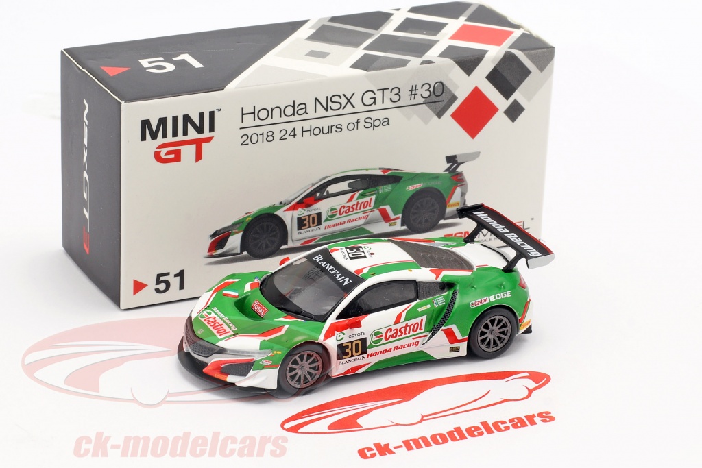 True Scale 1:64 Honda NSX GT3 #30 24h Spa 2018 Castrol Honda Racing ...