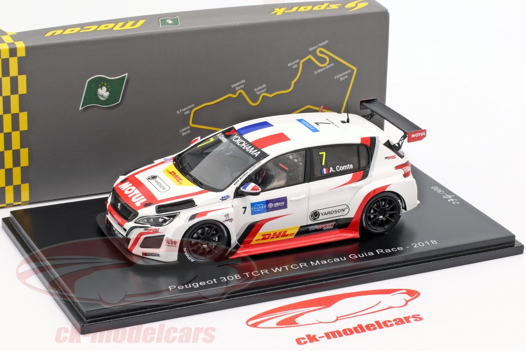 Spark 1:43 Peugeot 308 GTi TCR #7 Macau Guia Race WTCR 2018 A. Comte ...