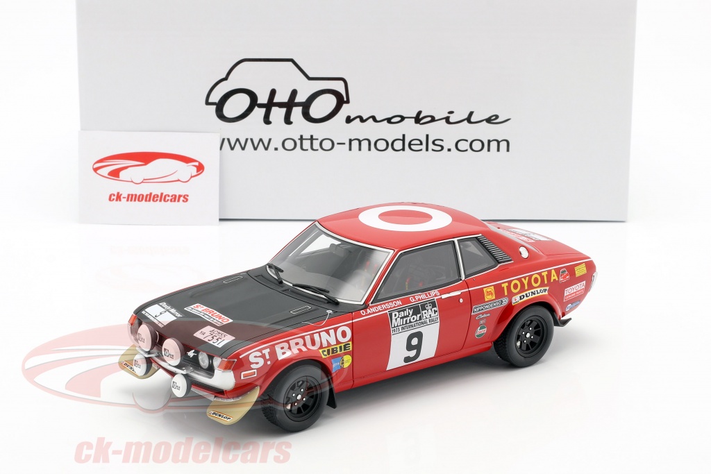Ottomobile 1:18 Toyota Celica 1600 GT TA22 #9 RAC Rallye 1973 Andersson, Phillips OT274 modèle ...