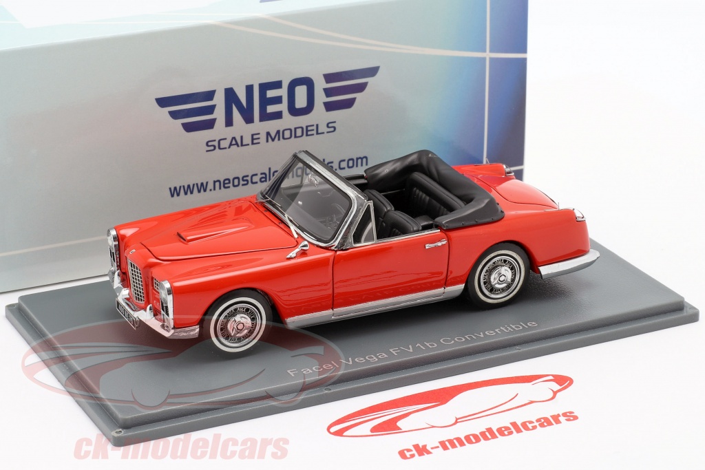 Neo 1:43 Facel Vega FV 1b Convertible year 1955 orange red NEO43406 ...