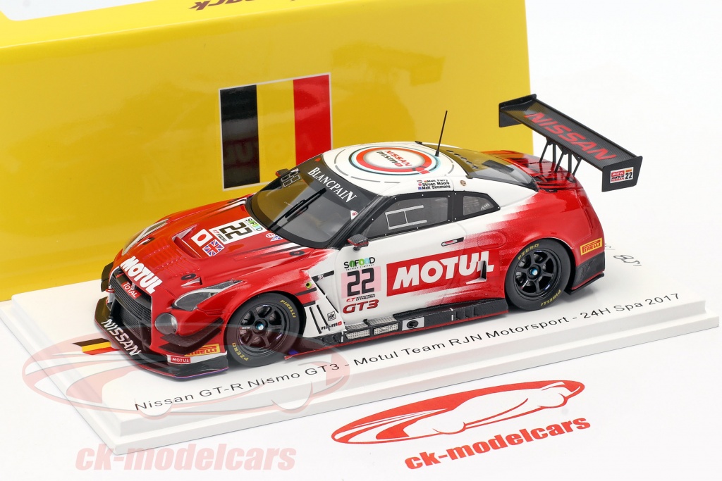 Spark 1:43 Nissan GT-R Nismo GT3 #22 24h Spa 2017 Motul Team RJN Nissan ...