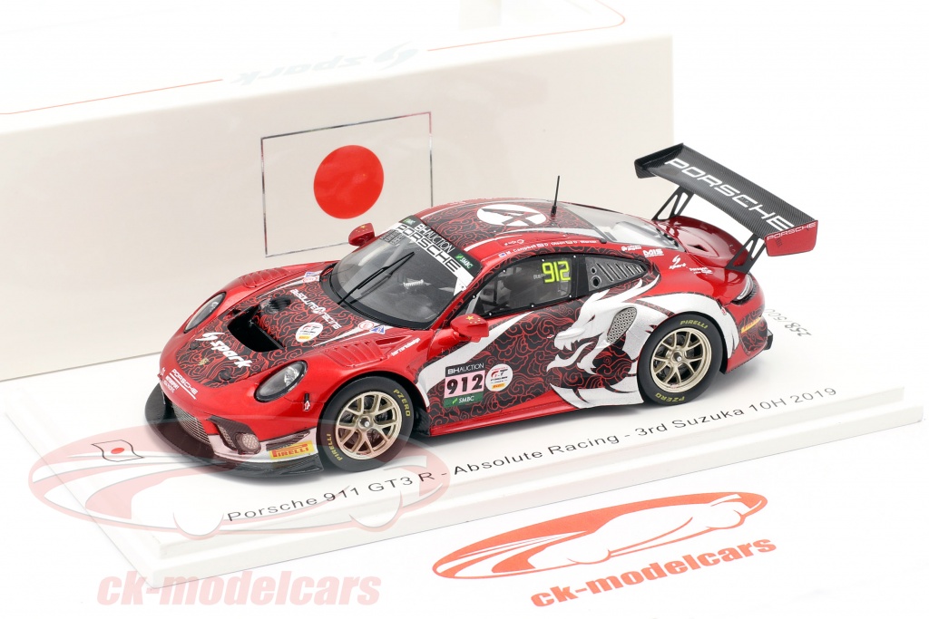 Spark 1:43 Porsche 911 GT3 R #912 3rd 10h Suzuka 2019 Absolute Racing ...