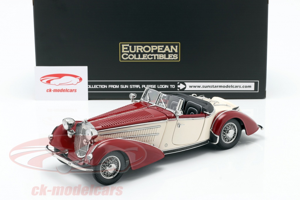 Sun Star Models 1:18 Horch 855 Roadster год 1939 тьма красный / бежевый ...
