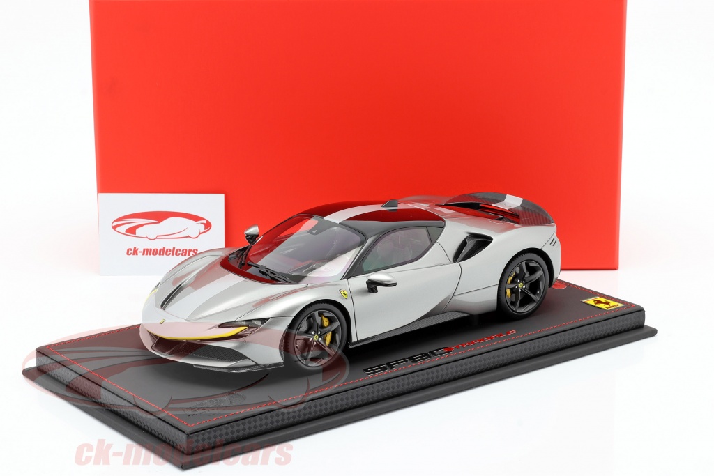 BBR Models 1:18 Ferrari SF90 Stradale Race version 2019 silver gray ...