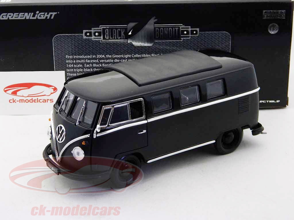 Greenlight 1:18 Volkswagen VW Microbus black Bandit black / matt black ...