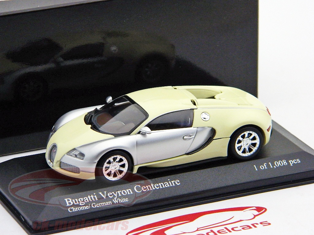 Minichamps 1:43 Bugatti Veyron Centenaire 2009 chrome / beige 400110854 ...
