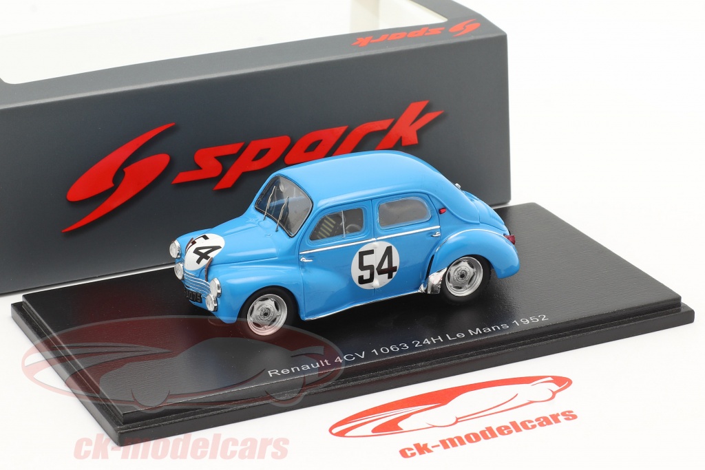 Spark 1:43 Renault 4CV 1063 #54 24h LeMans 1952 Pons, Moser S5224 ...