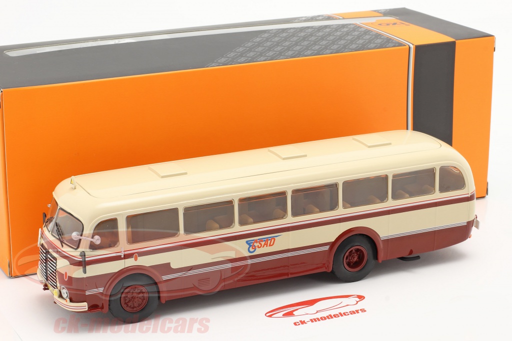 Ixo 1:43 Skoda 706 RO bus CSAD year 1947 cream hite / dark red BUS024LQ ...