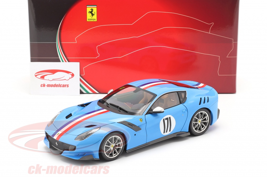BBR Models 1:18 Ferrari F12 TDF year 2015 #171 blue BBR182108 model car ...