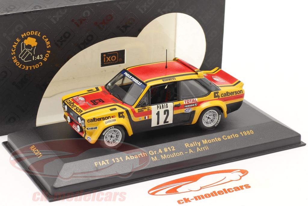 Ixo 1:43 Fiat 131 Abarth Gr. 4 #12 rally Monte Carlo 1980 Mouton, Arrii ...