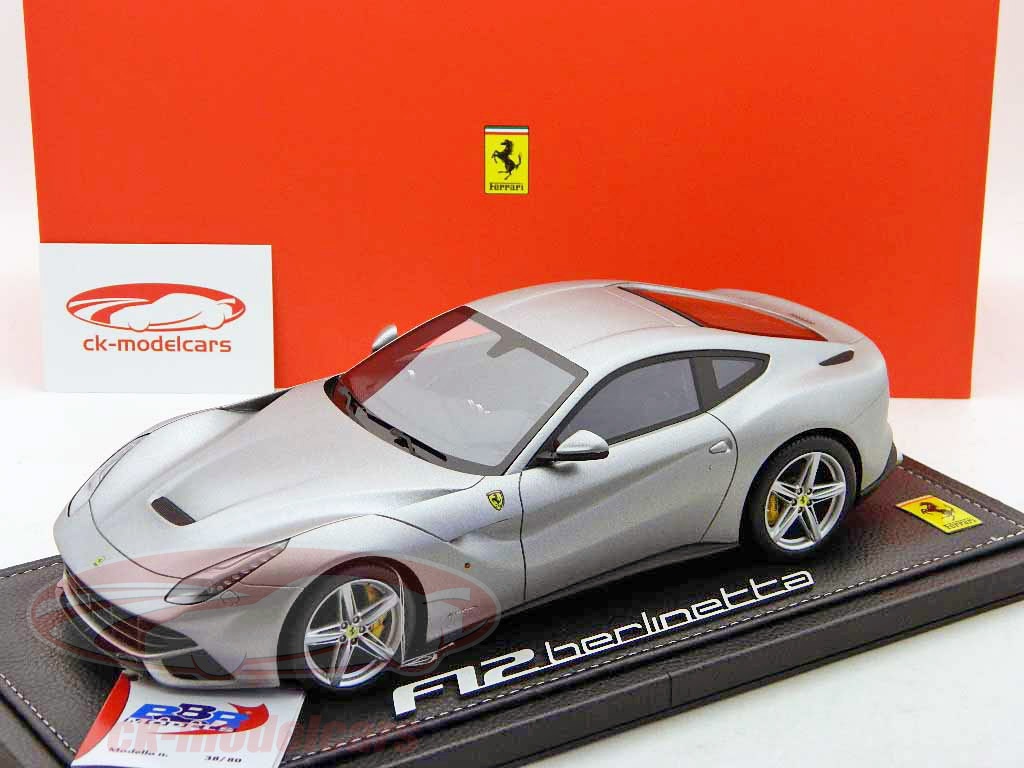 BBR Models 1:18 Ferrari F12 Berlinetta 2012 matt alluminium grey P1841B ...