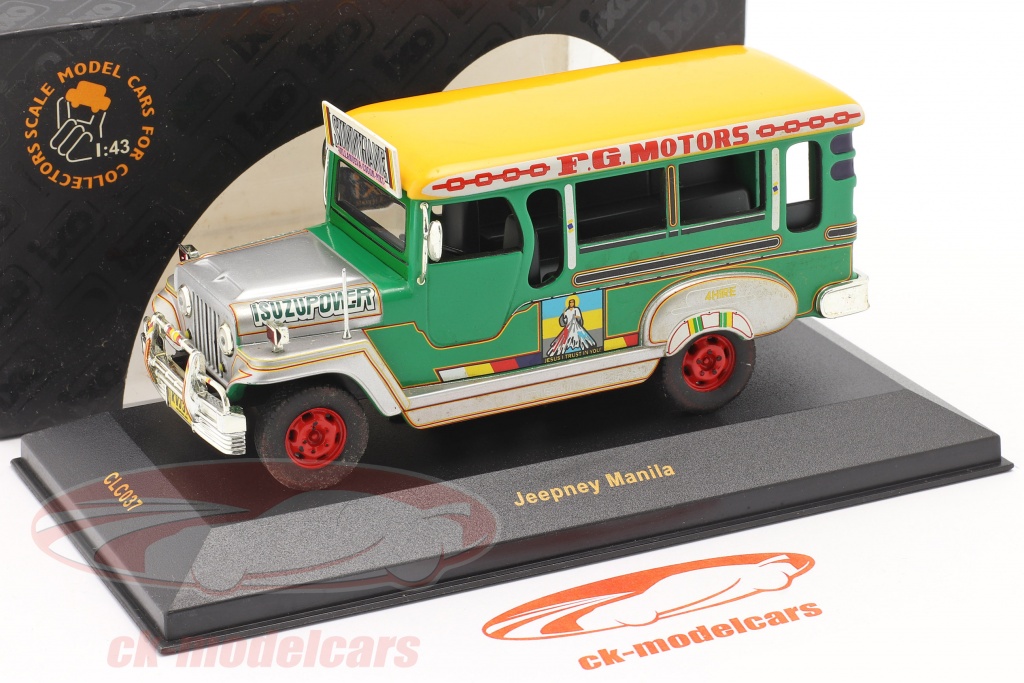 Ixo 1:43 Jeepney Taxi Manila year 1990 green / silver / yellow CLC037 ...