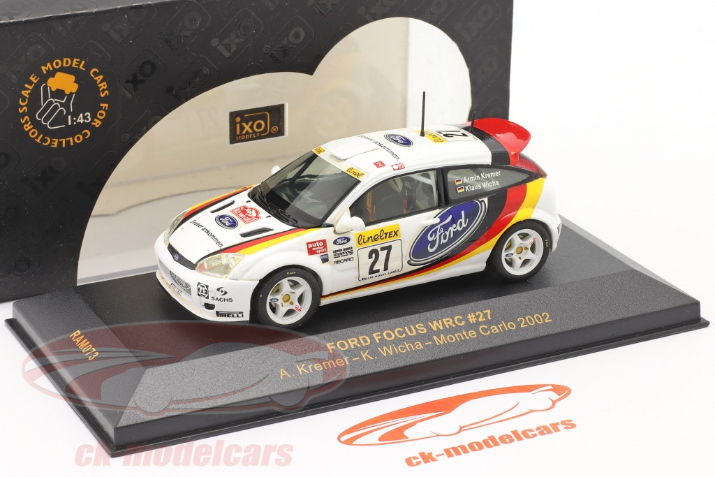 Ixo 1:43 Ford Focus WRC #27 rally Monte Carlo 2002 Kremer, Wicha RAM073 ...
