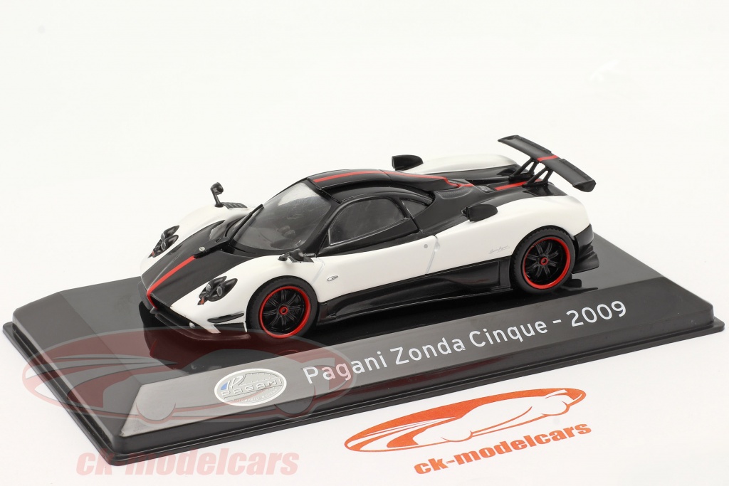 Atlas 1:43 Pagani Zonda Cinque year 2009 white / black / red MAG PF36 ...