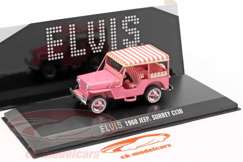 Greenlight 1:43 Jeep Surrey CJ3B Elvis Year 1960 pink 86472 model car ...