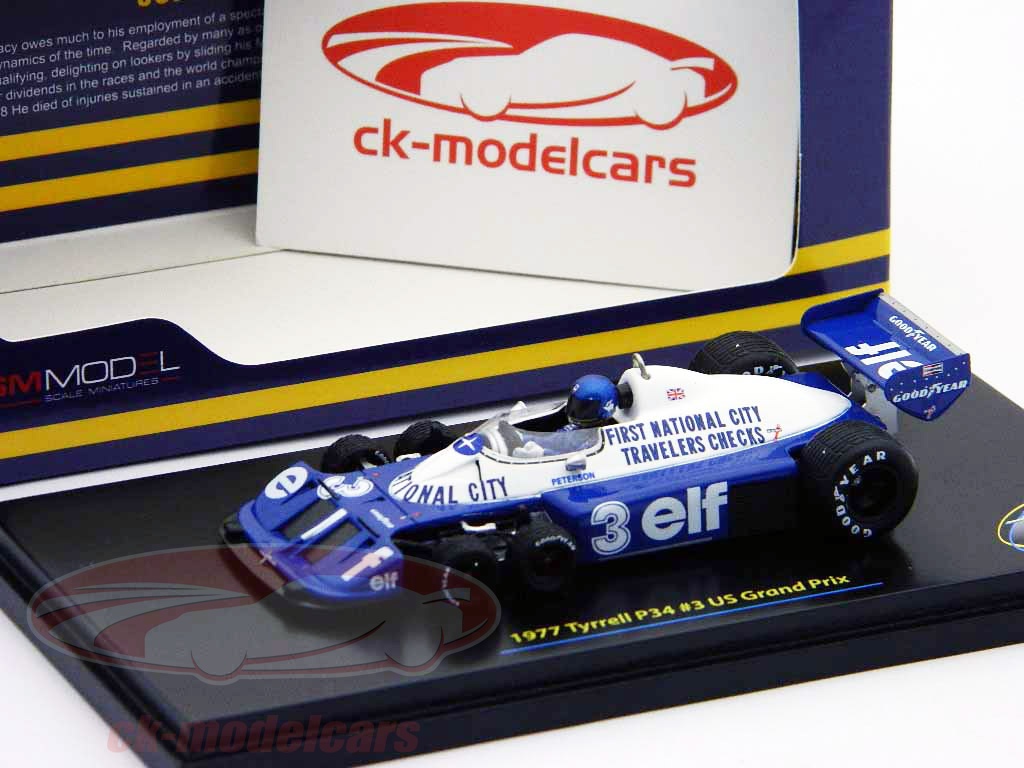 True Scale 1:43 R. Peterson Tyrell P34 #3 US Grand Prix Formula 1 1977 ...