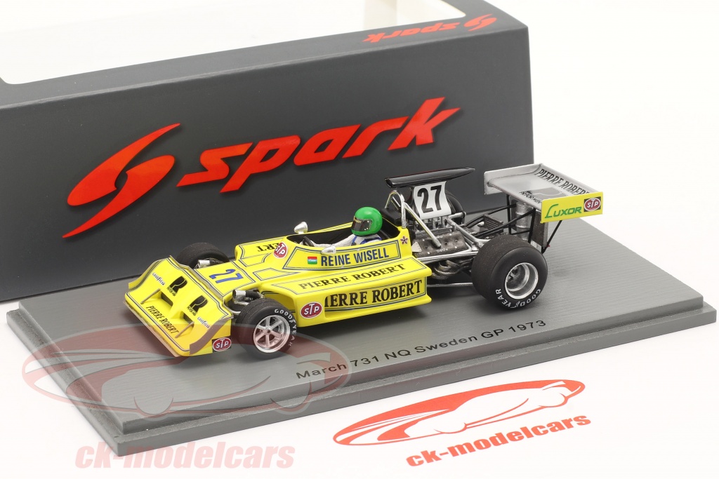 Spark 1:43 Reine Wisell March 731 #27 Sweden GP formula 1 1973 S5374 ...