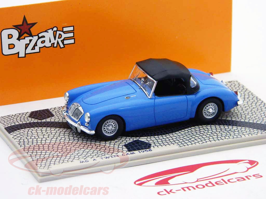 Spark 1:43 MG A Twin Cam 1958 closed soft roof blue Bizarre BZ380 model ...
