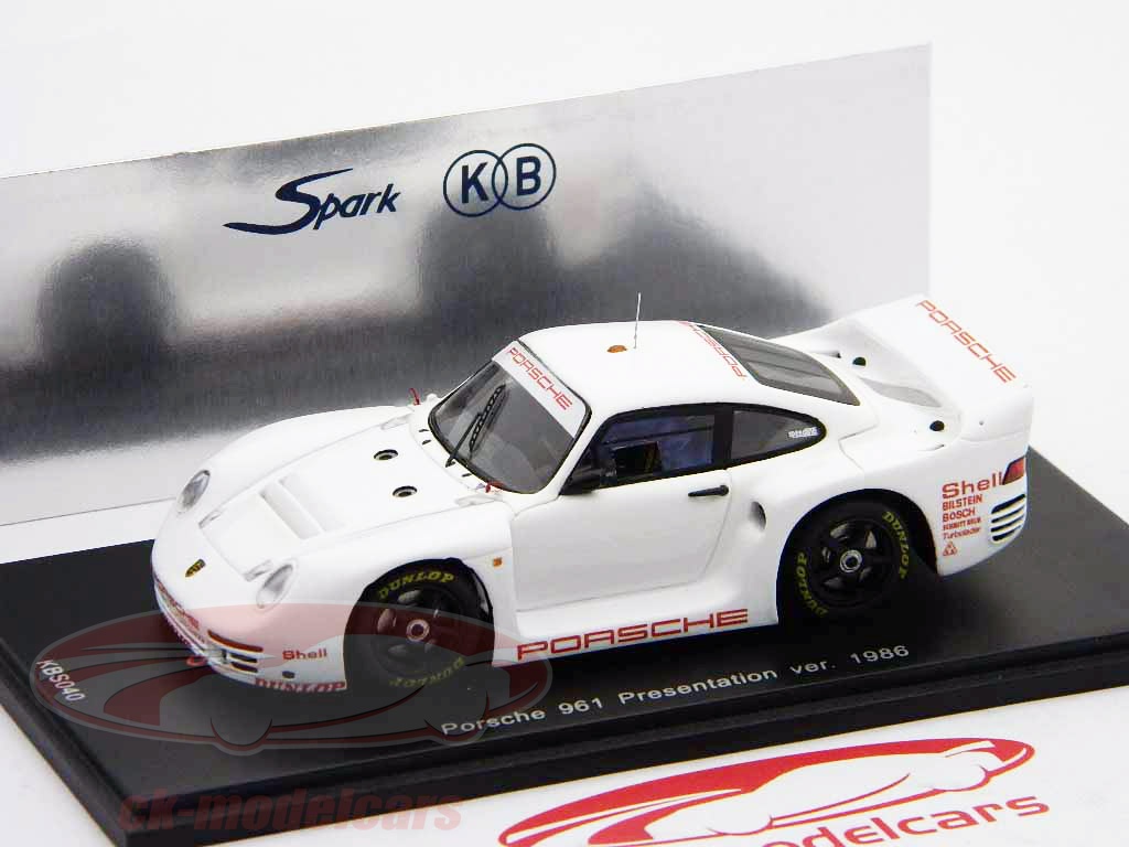 Spark 1:43 Porsche 961 Presentation ver. 1986 white KBS040 model car ...