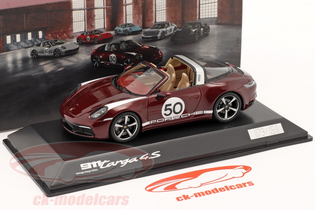 Spark 1:43 Porsche 911 (992) Targa 4S #50 Heritage Edition cherry red ...