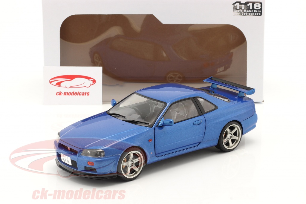 Solido 1:18 Nissan Skyline GT-R (R34) year 1999 blue metallic S1804306 ...