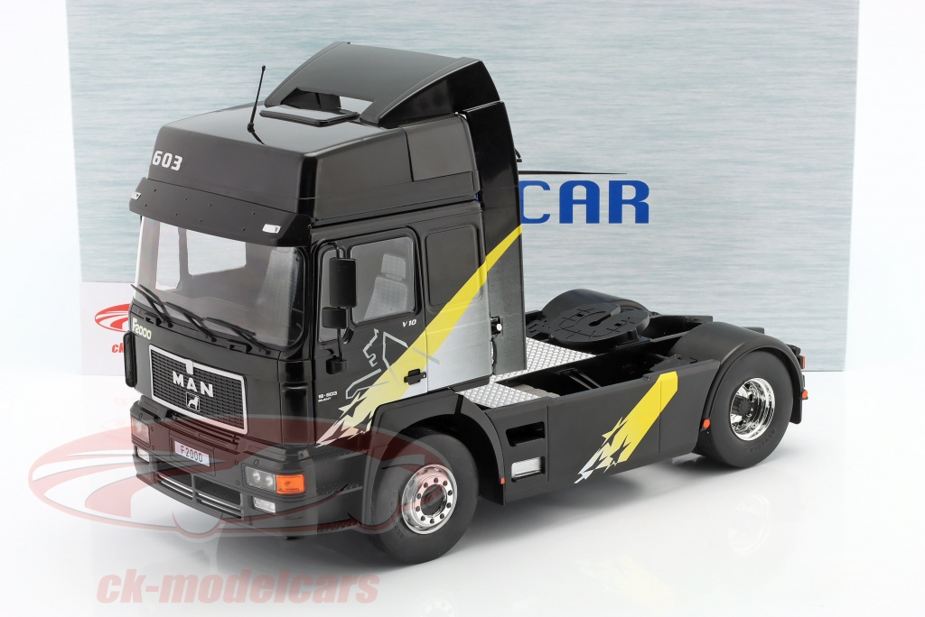 Modelcar Group 1:18 MAN F2000 Sattelzugmaschine 1994 schwarz / Dekor ...