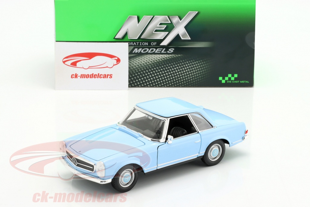 Welly 1:24 Mercedes-Benz 230 SL (W113) Hardtop year 1963 light Blue ...