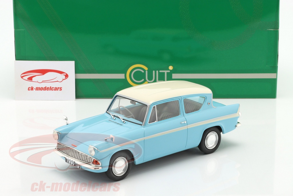 Cult Scale Models 1:18 Ford Anglia 105E year 1961 blue / white CML111-1 ...