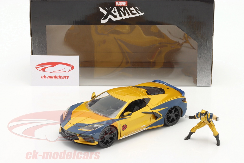 Jadatoys 1:24 Chevrolet Corvette C8 Stingray 2020 & Wolverine Marvel X ...
