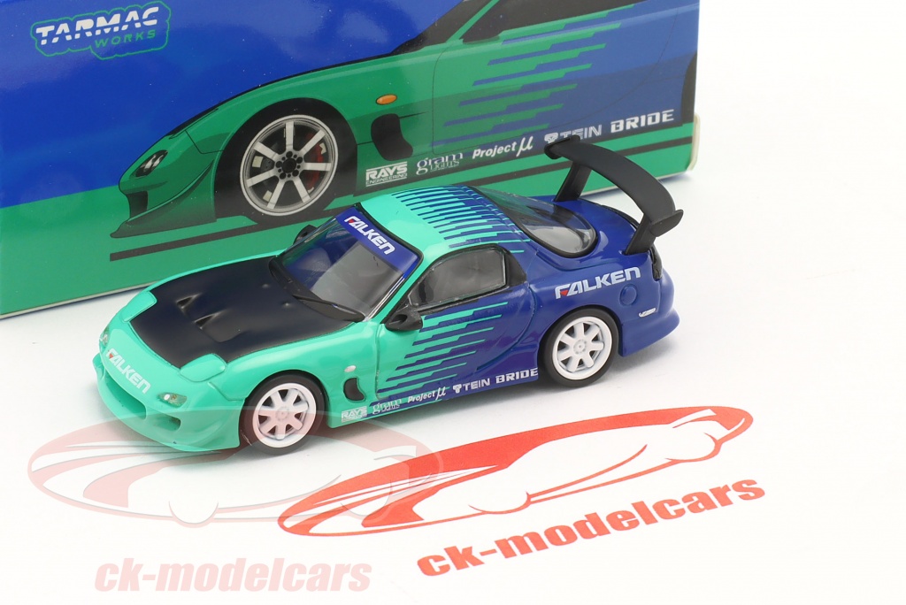 Tarmac Works 1:64 Mazda RX-7 (FD3S) Falken blue / green T64-GTL022FA ...