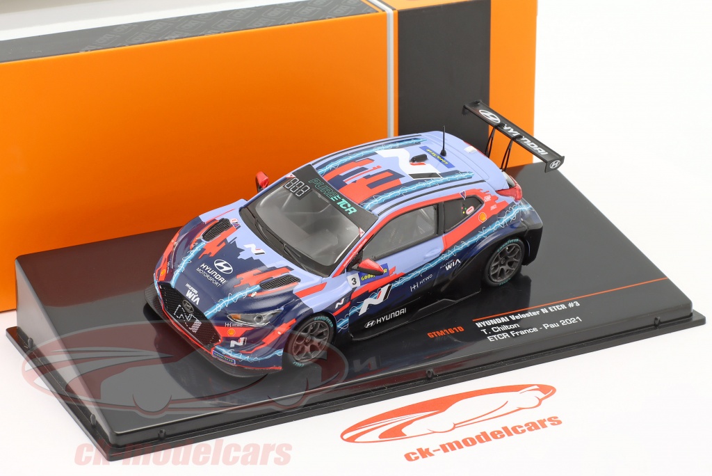 Ixo 1:43 Hyundai Veloster N #3 ETCR Pau-Arnos 2021 T. Chilton GTM161D ...