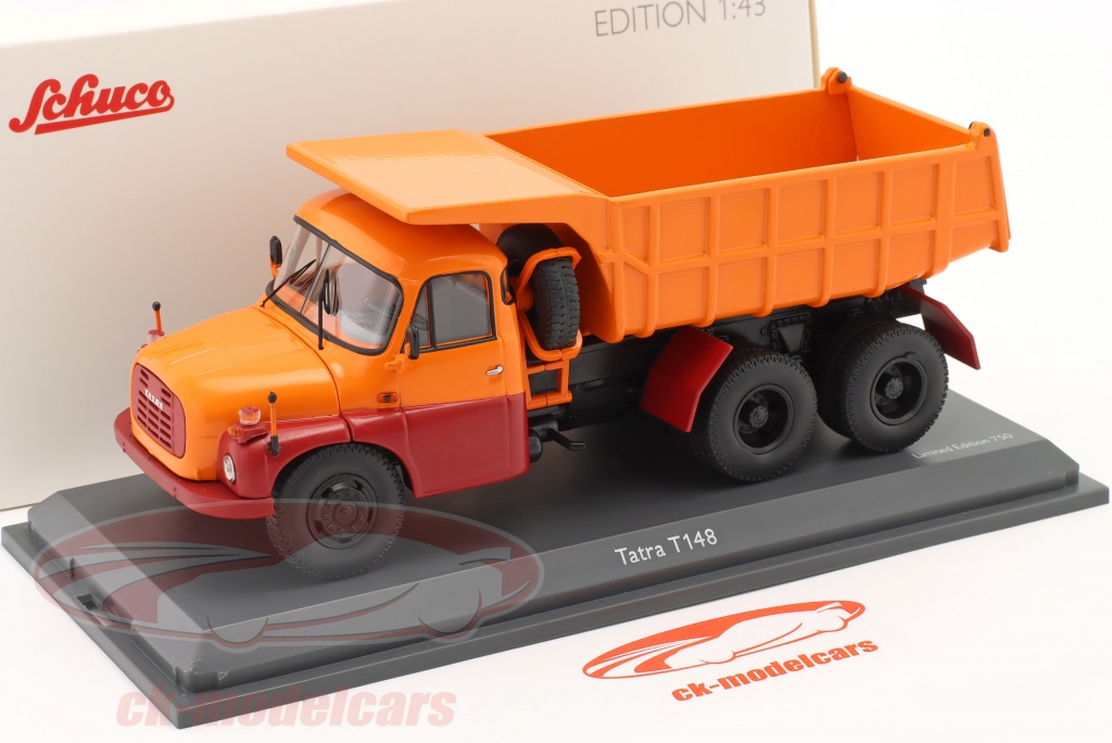 Schuco 1:43 Tatra T148 Muldenkipper orange / rot 450285000 Modellauto ...
