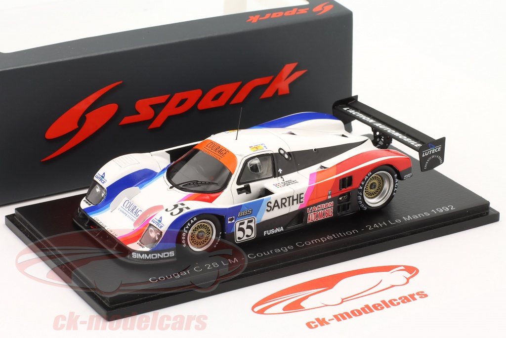 Spark 1:43 Cougar C28LM #55 24h LeMans 1992 Fabre, Robert, Brand S3541 ...