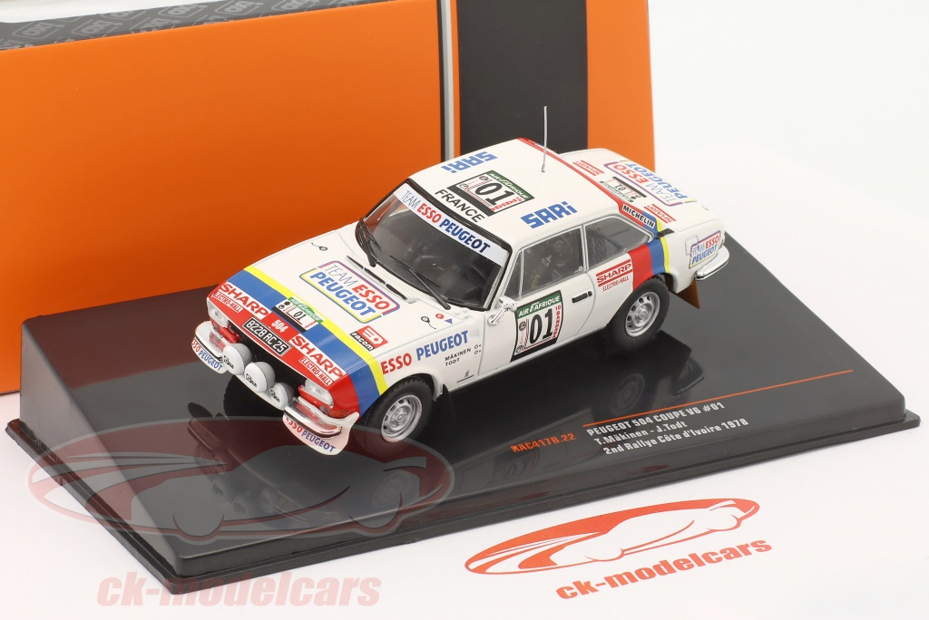 Ixo 1:43 Peugeot 504 Coupe V6 #01 2nd Rallye Ivory Coast 1978 Mäkinen ...