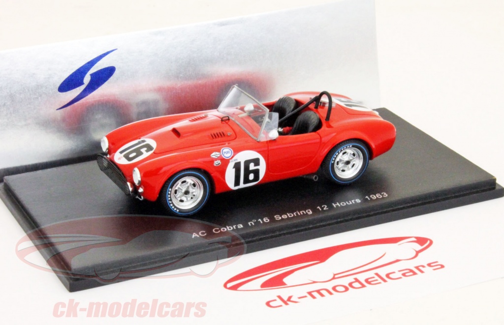 Spark 1:43 AC Cobra #16 Miles, Spencer 12h Sebring 1963 S1180 ...
