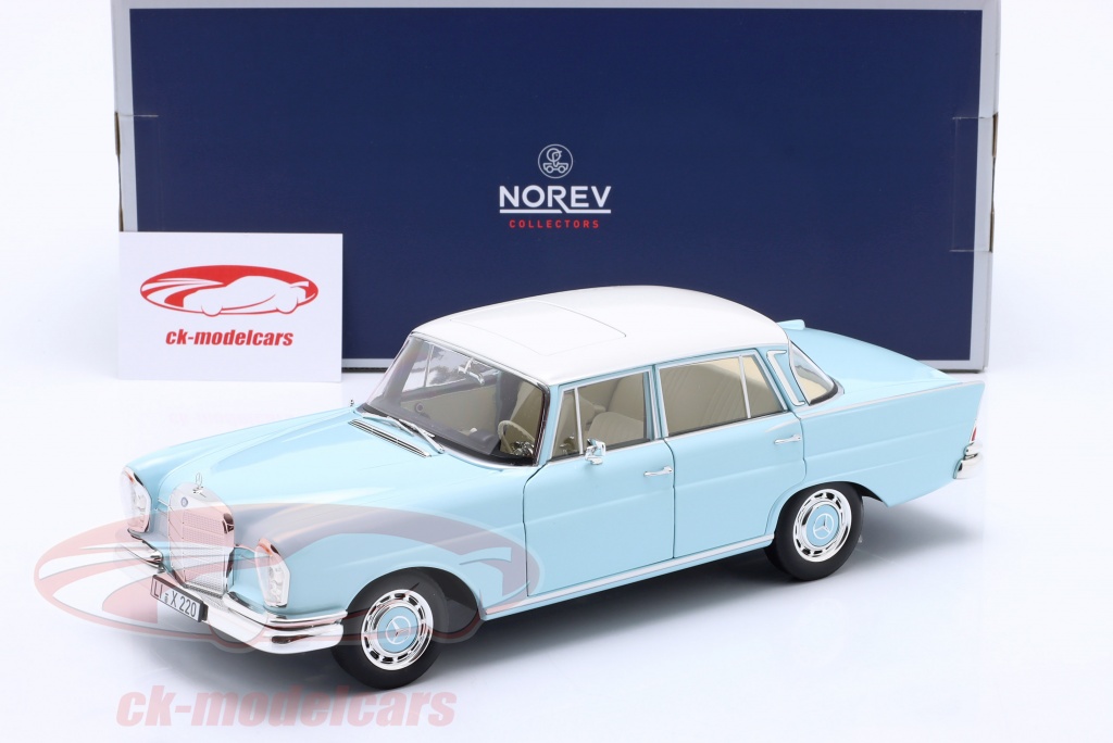 Norev 1:18 Mercedes-Benz 220 S (W111) year 1965 light blue / white ...