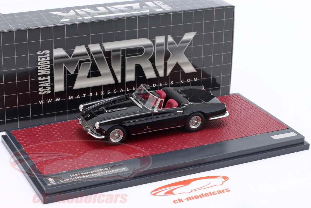 Matrix 1:43 Ferrari 250 GT convertible Série 2 Pininfarina 1960 noir ...