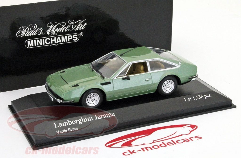 Minichamps 1:43 Lamborghini Jarama 1974 green metallic 400103402 model ...
