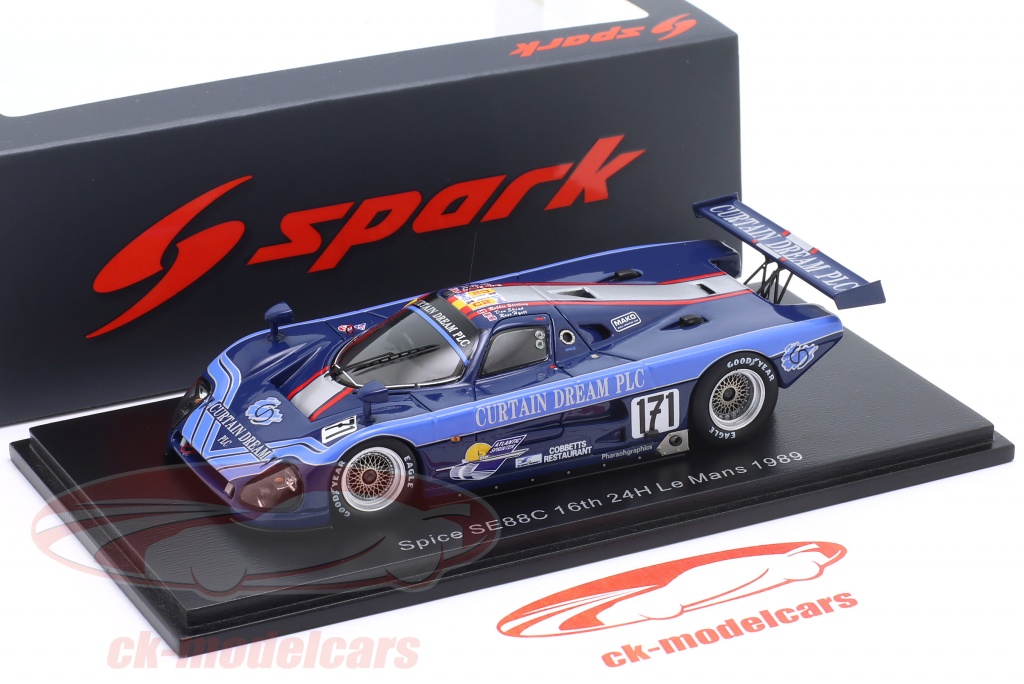 Spark 1:43 Spice SE88C #171 24h LeMans 1989 Team Mako S6801 modèle ...