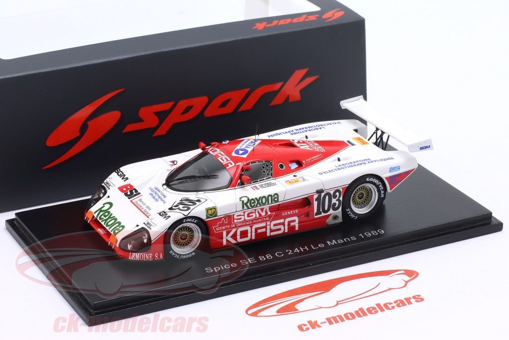 Spark 1:43 Spice SE88C #103 24h LeMans 1989 France Prototeam S6807 ...
