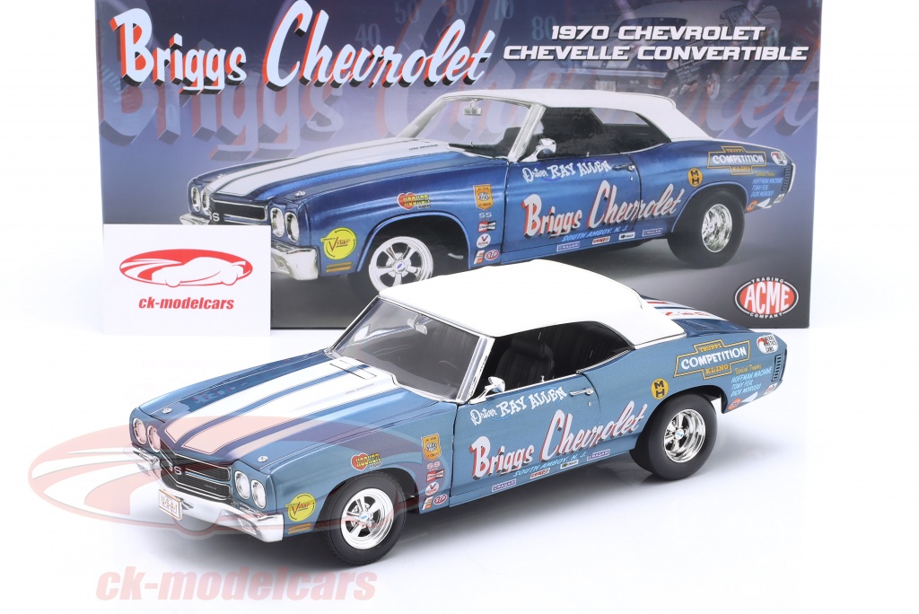 GMP 1:18 Chevrolet Chevelle Convertible Briggs Drag Car 1970 bleu ...