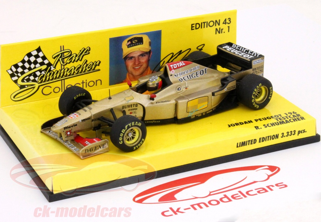 Minichamps 1:43 R. Schumacher Jordan Peugeot 196 testcar Formula 1 ...