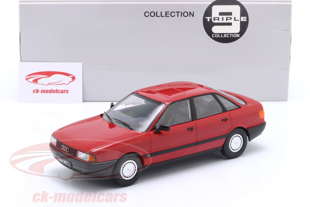 Triple9 1:18 Audi 80 (B3) year 1989 red T9-1800343 model car T9-1800343 690000018159
